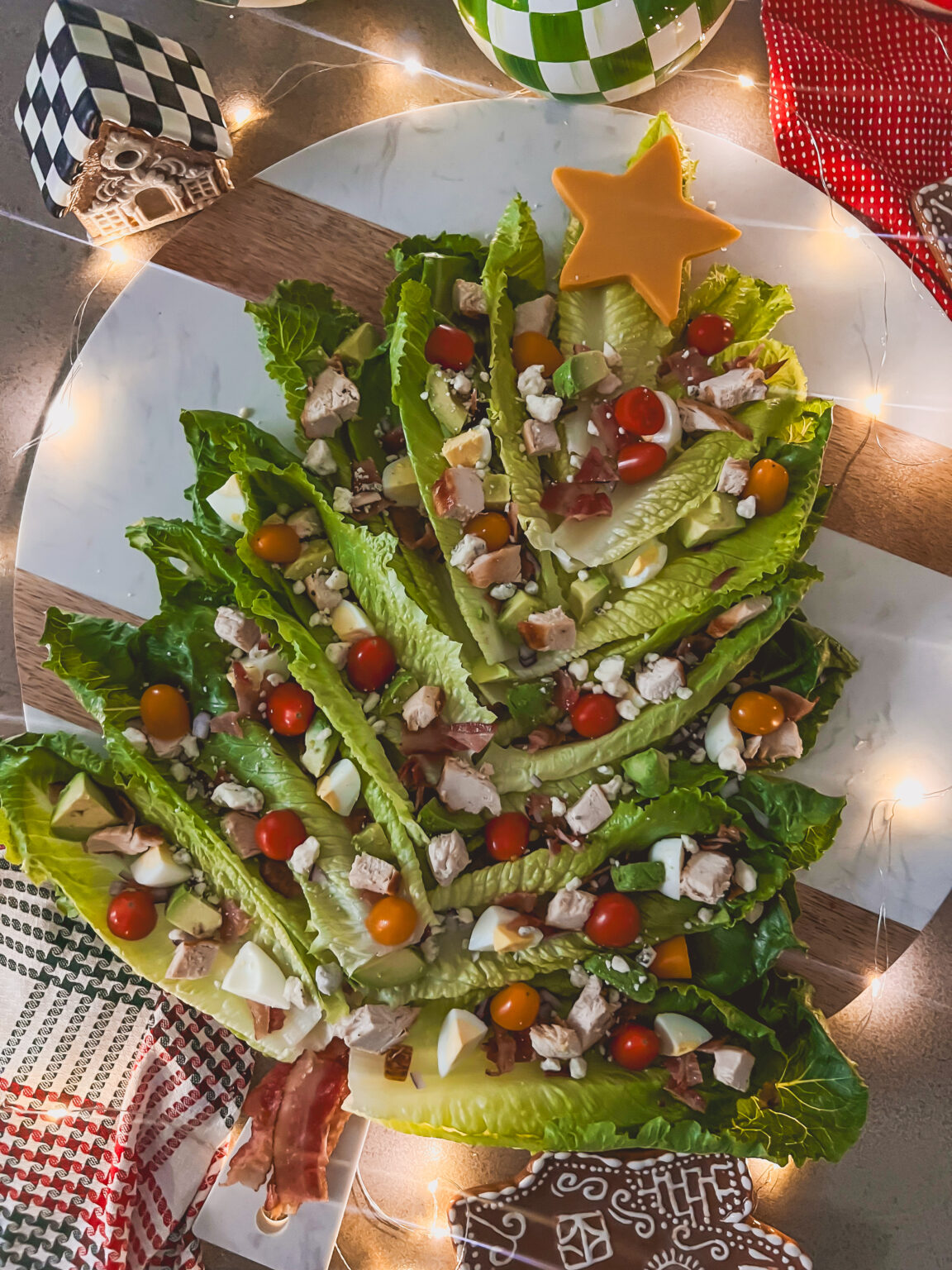 Cobb Salad Christmas Tree